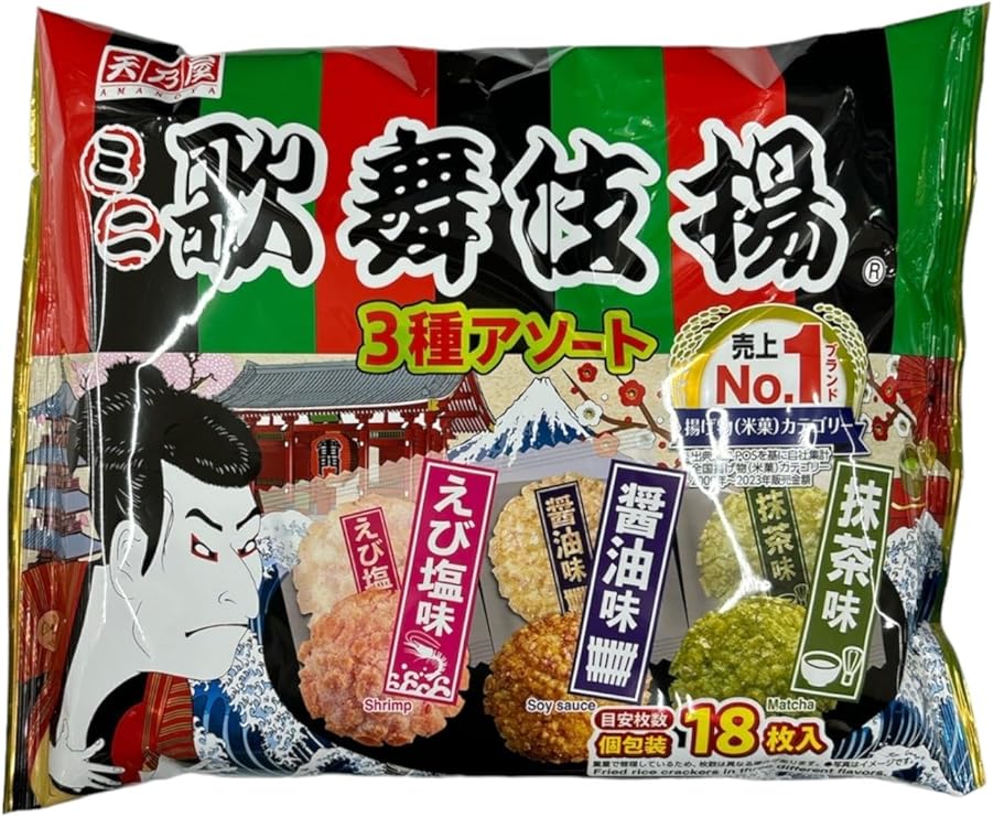 Amazon.co.jp: 天乃屋 ミニ歌舞伎揚3種アソート 107g : 食品・飲料・お酒