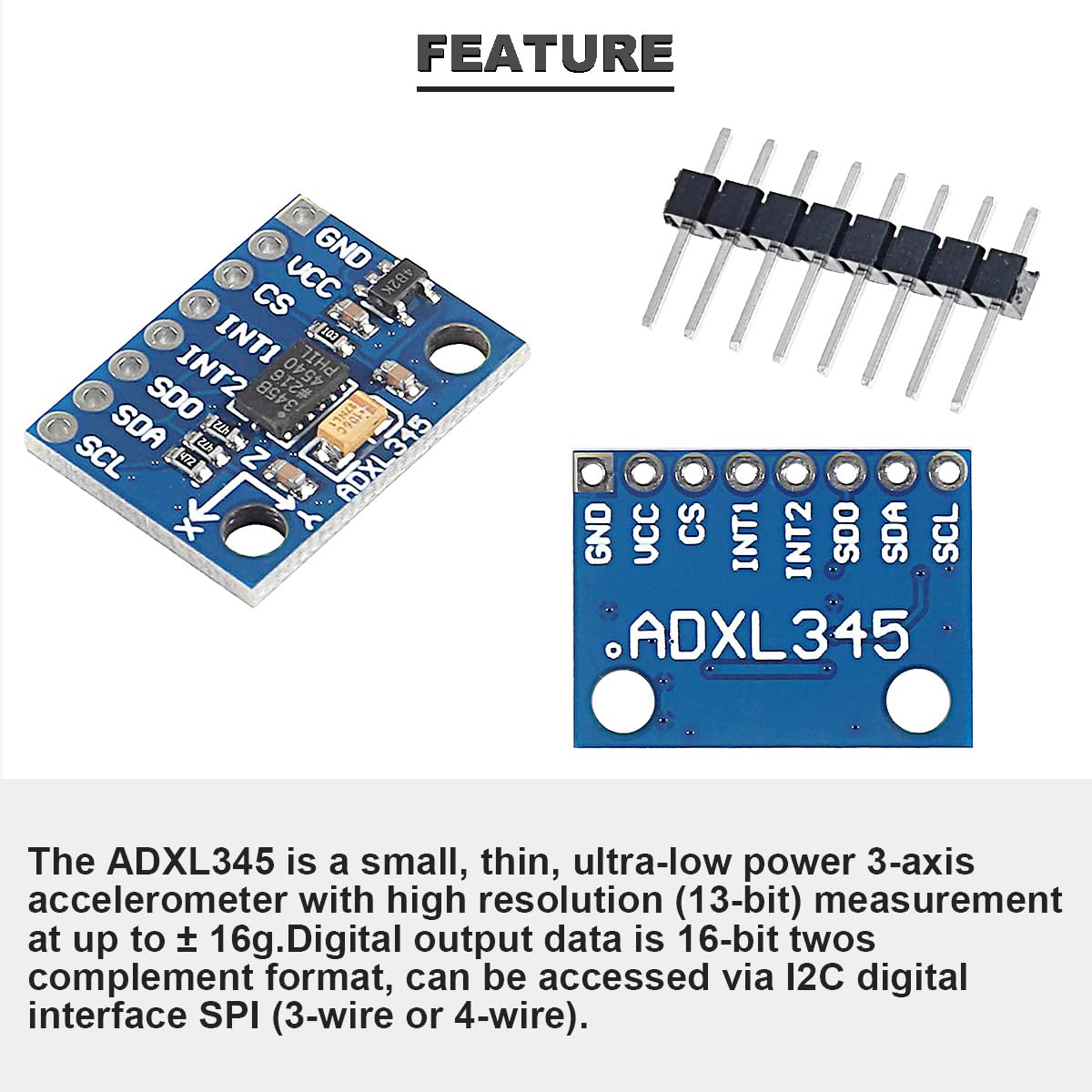 Snapklik.com : DAOKAI GY-291 ADXL345 Digital 3 Axis Acceleration Of Gravity Tilt Module IIC/SPI ...