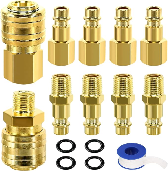 15 Pcs Air Line Connectors 1/4 BSP Airline Fittings, Euro Airline ...