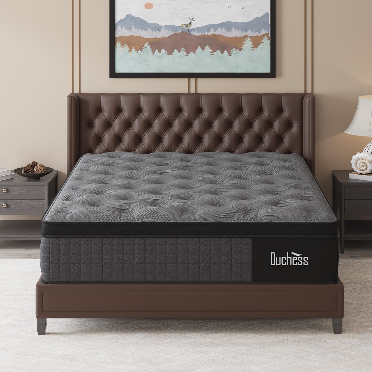 Duchess 34cm Queen Mattress,Hybrid Mattresses Latex Gel Memory Foam with Individually Pocket ...