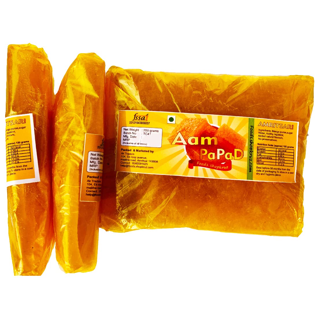Foods.shopkruz Meetha Aam Papad, 400 grams Mango bar aam sotto : Amazon ...