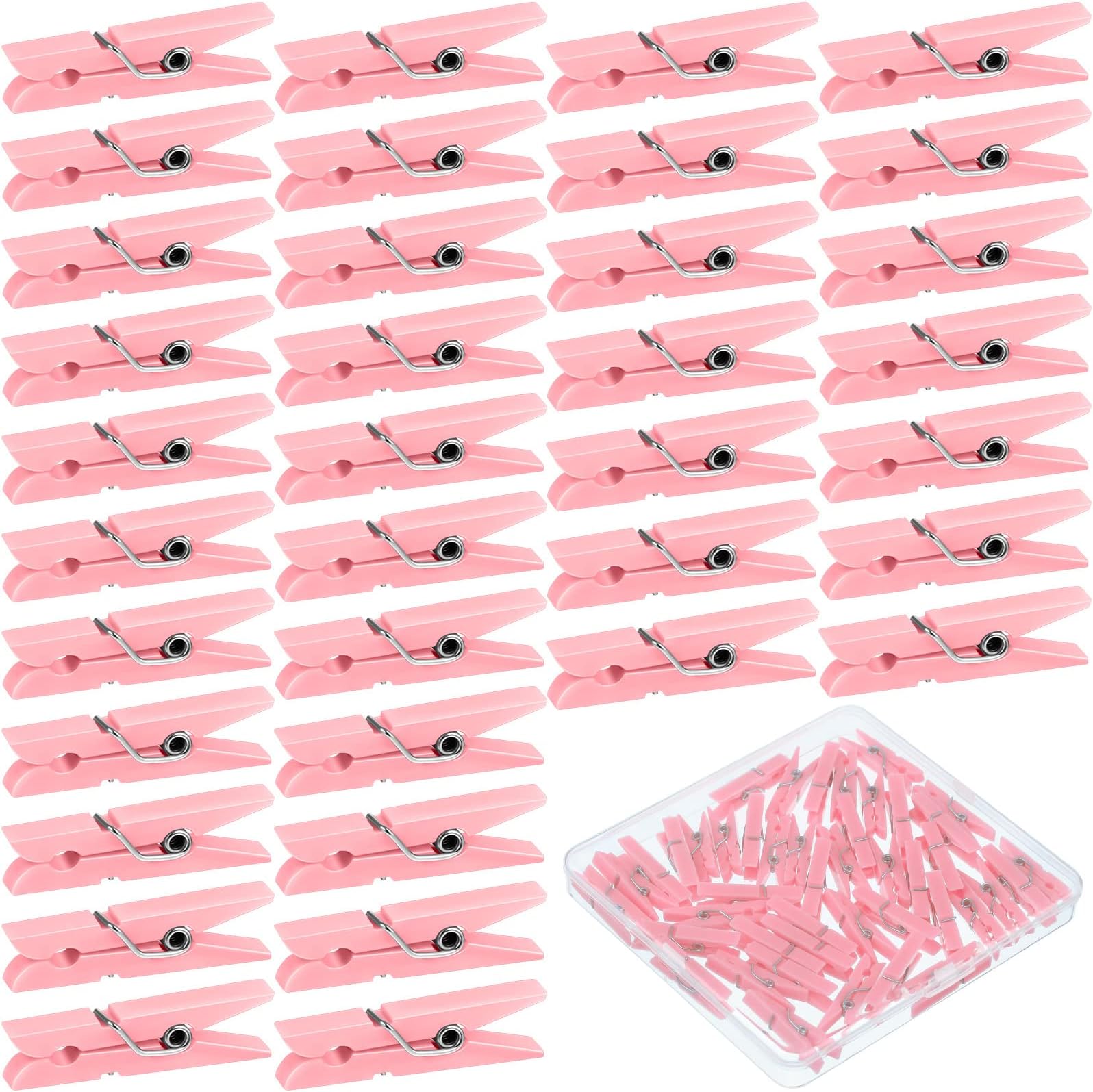 Amazon.com: Mini Pink Clothespins | 100 Pack 1.25" Inch Clothes Pins ...