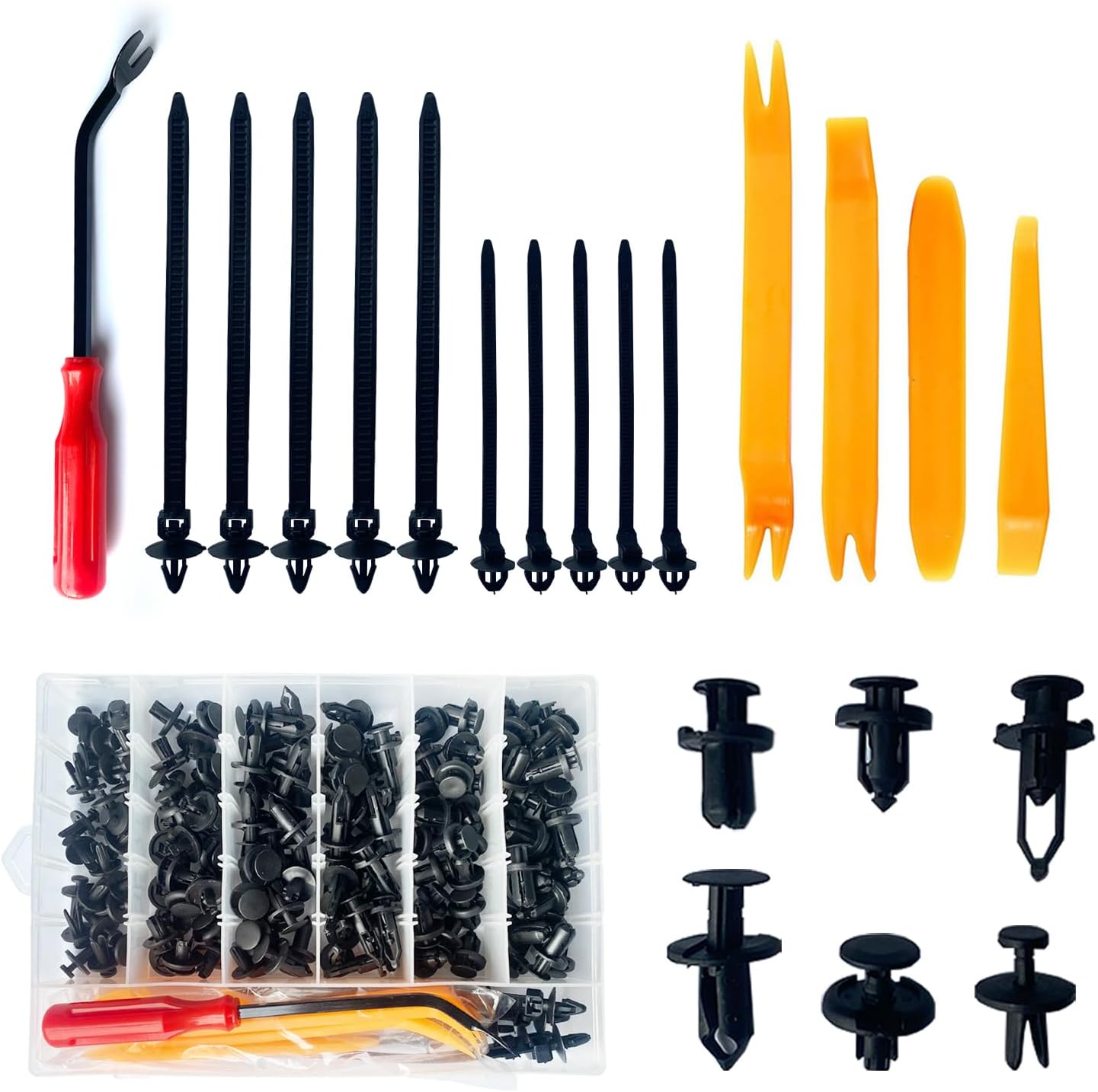 165 Pcs Car Body Trim Clips Car Rivets Fasteners 6 Types Car Plastic ...