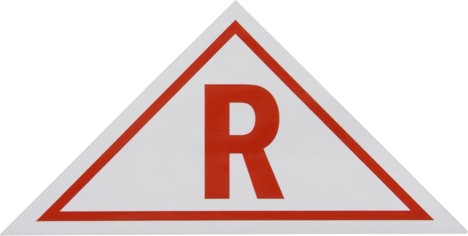 Amazon.com: SmartSign Safety Sign, Legend "R Triangular", White on Red ...