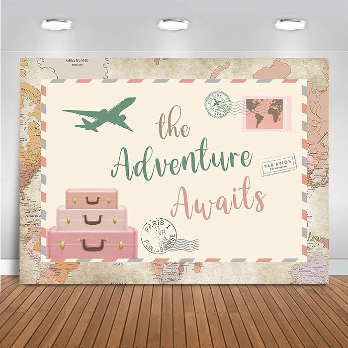 Buy Mocsicka Adventure Awaits Backdrop Large Banner Decoration Let The ...