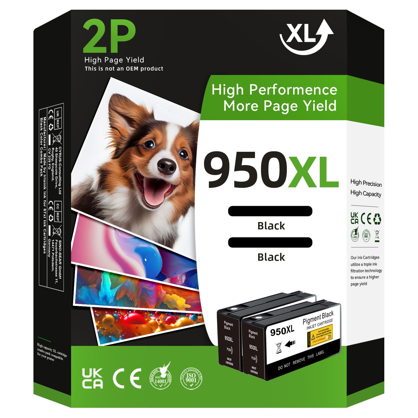 Amazon.com: Ink 950 Black Ink Cartridges 2 Pack Compatible for HP ...