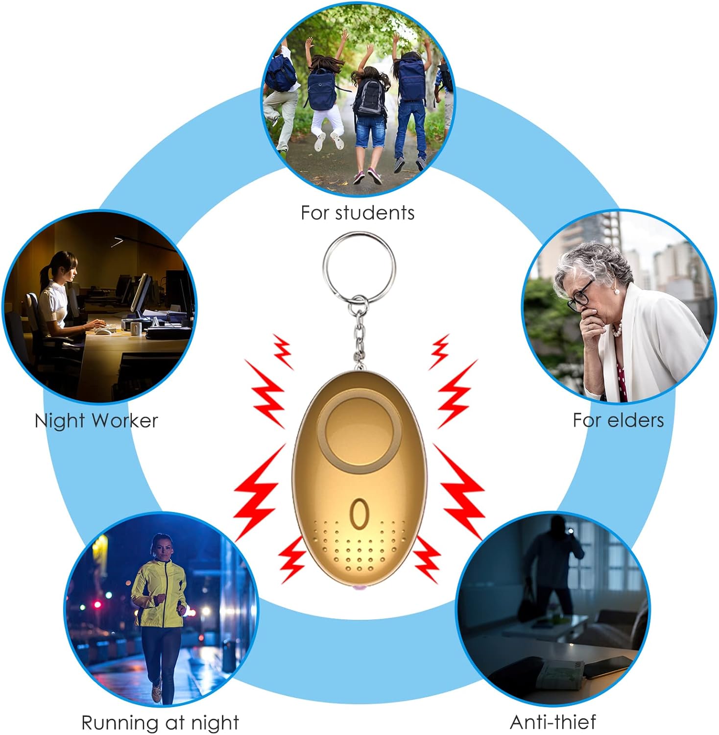 Ankilo Safe Sound Personal Security Alarm for Women, 10 Pcs Safety ...