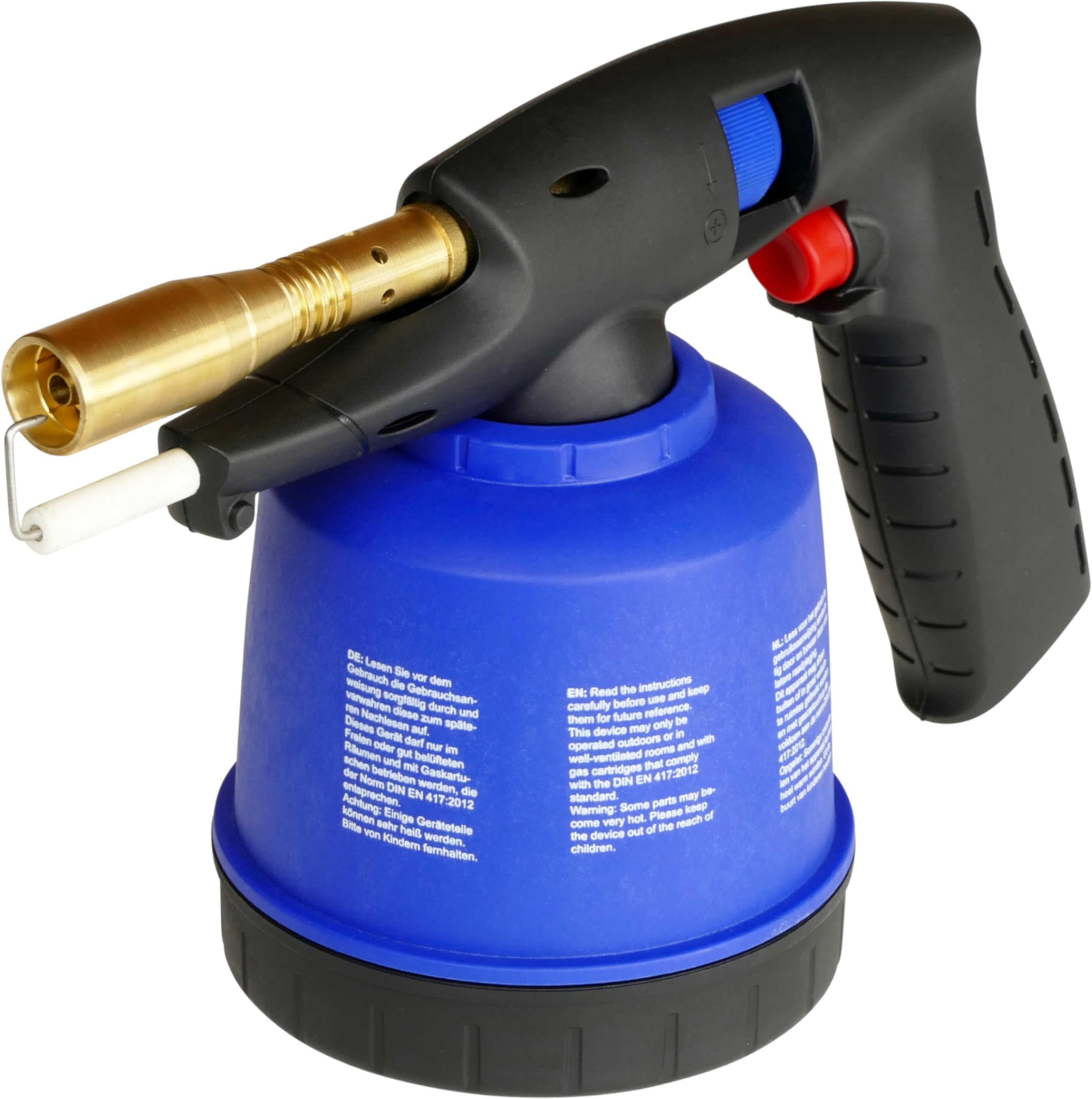 TOM Gas-Lötbrenner im Set – inkl. 4 x 190 g Universal Gaskartuschen ...