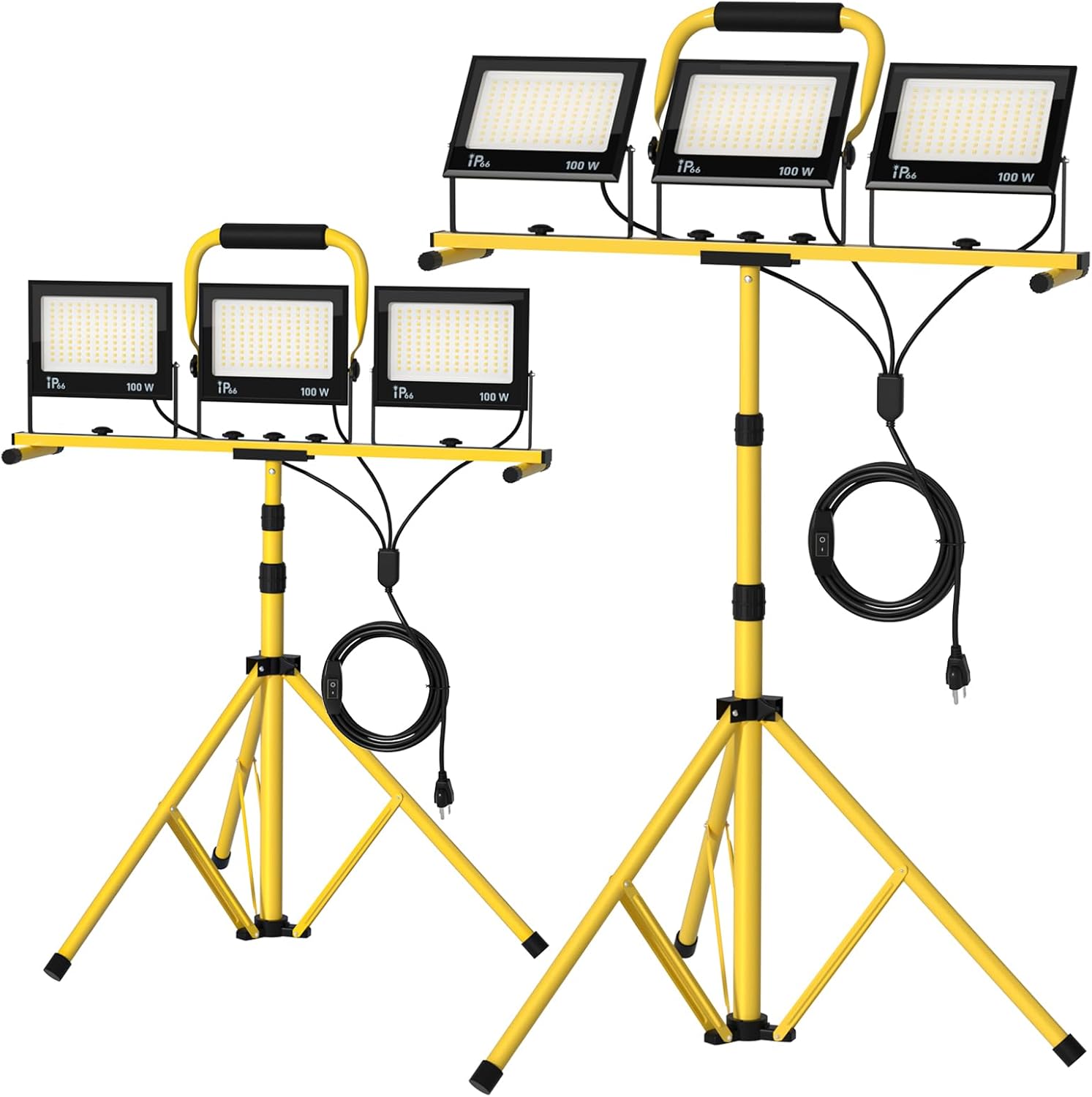 2Pcs 21000 Lumen Work Lights with Stand, 3 Adjustable Head LED Work ...