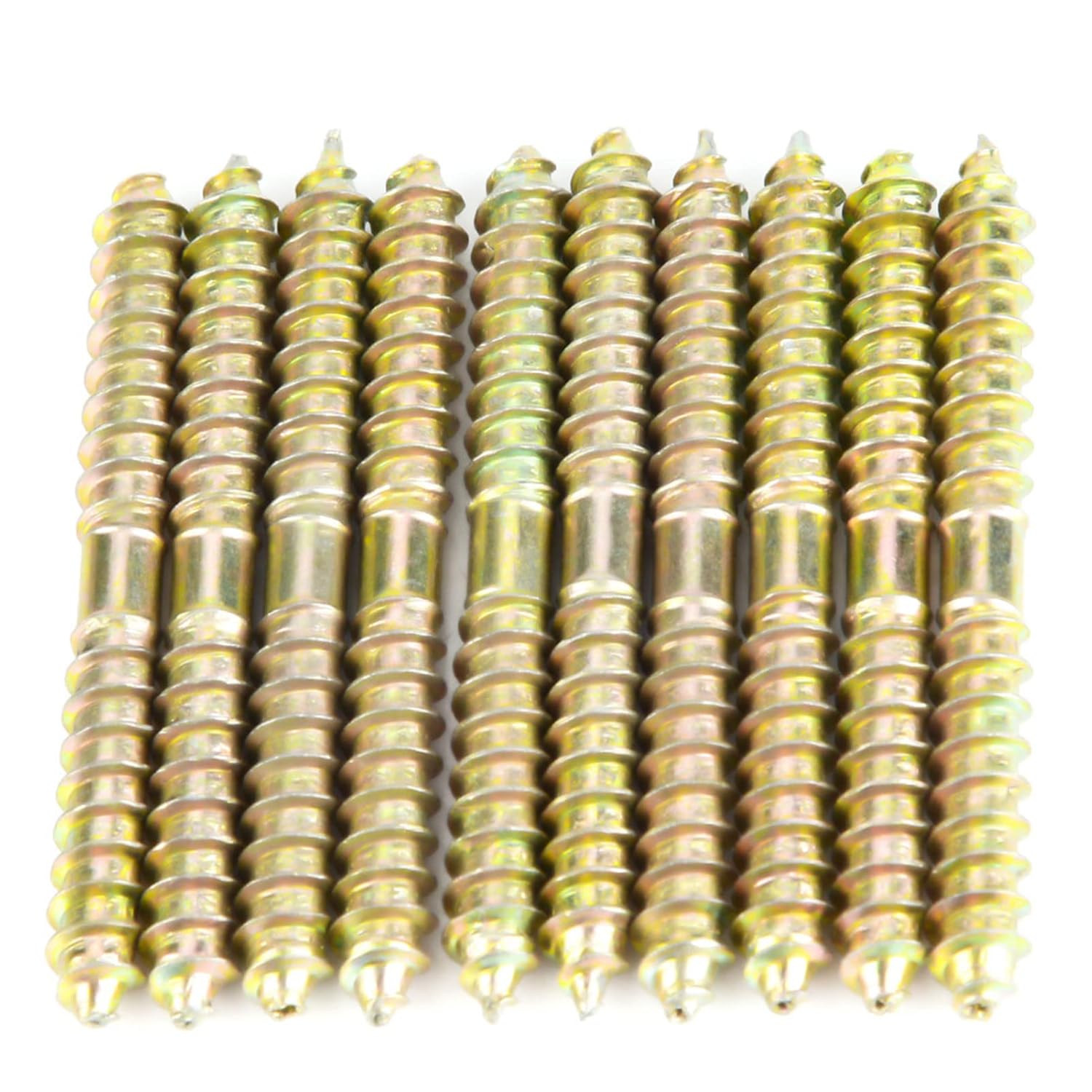 10Pcs Double Ended Dowel Screw Woodworking Furniture Connector Fixing ...