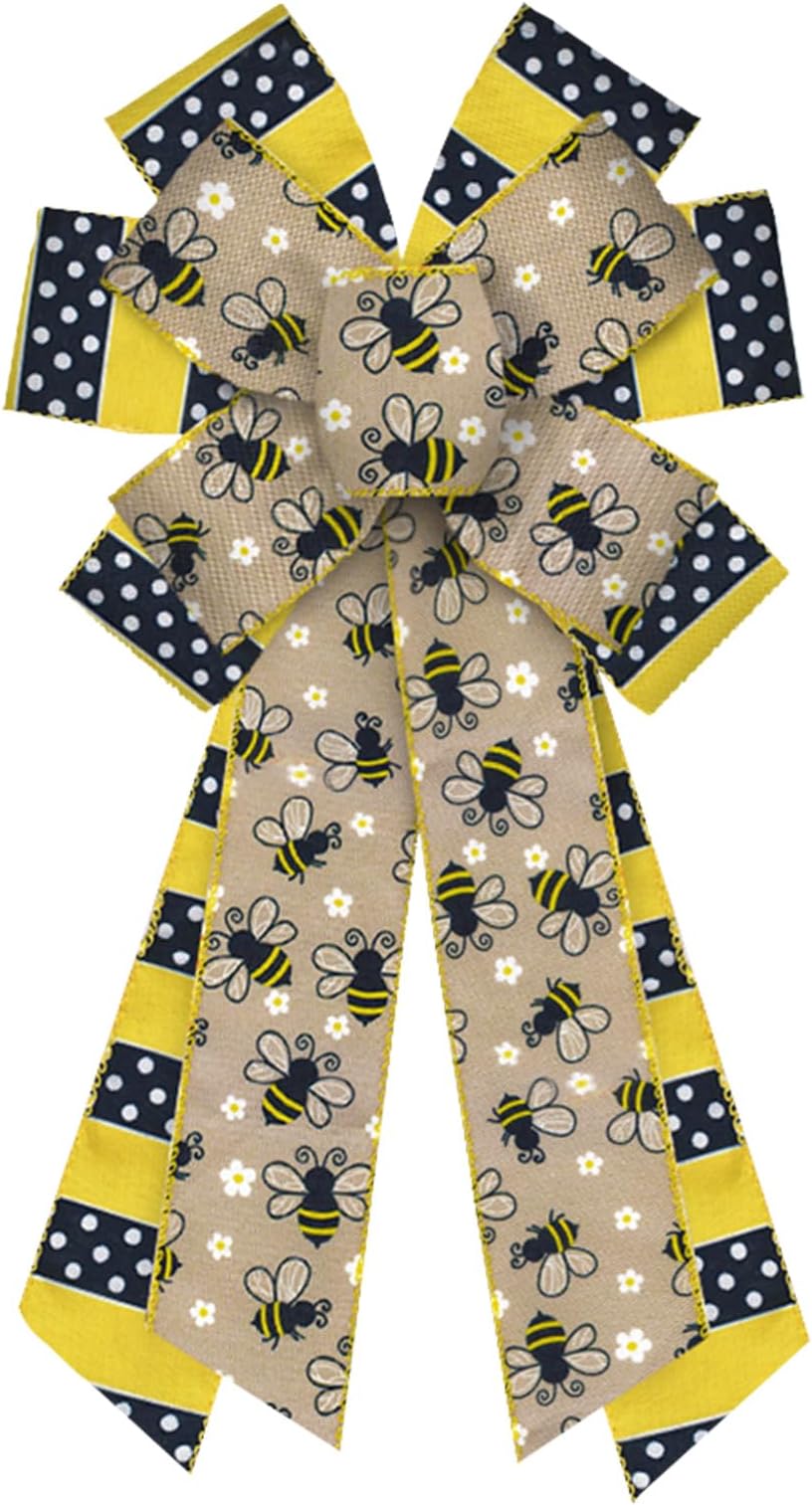 Amazon.com: ALIBBON Large Spring Bee Bows for Wreaths, Spring Wreath ...