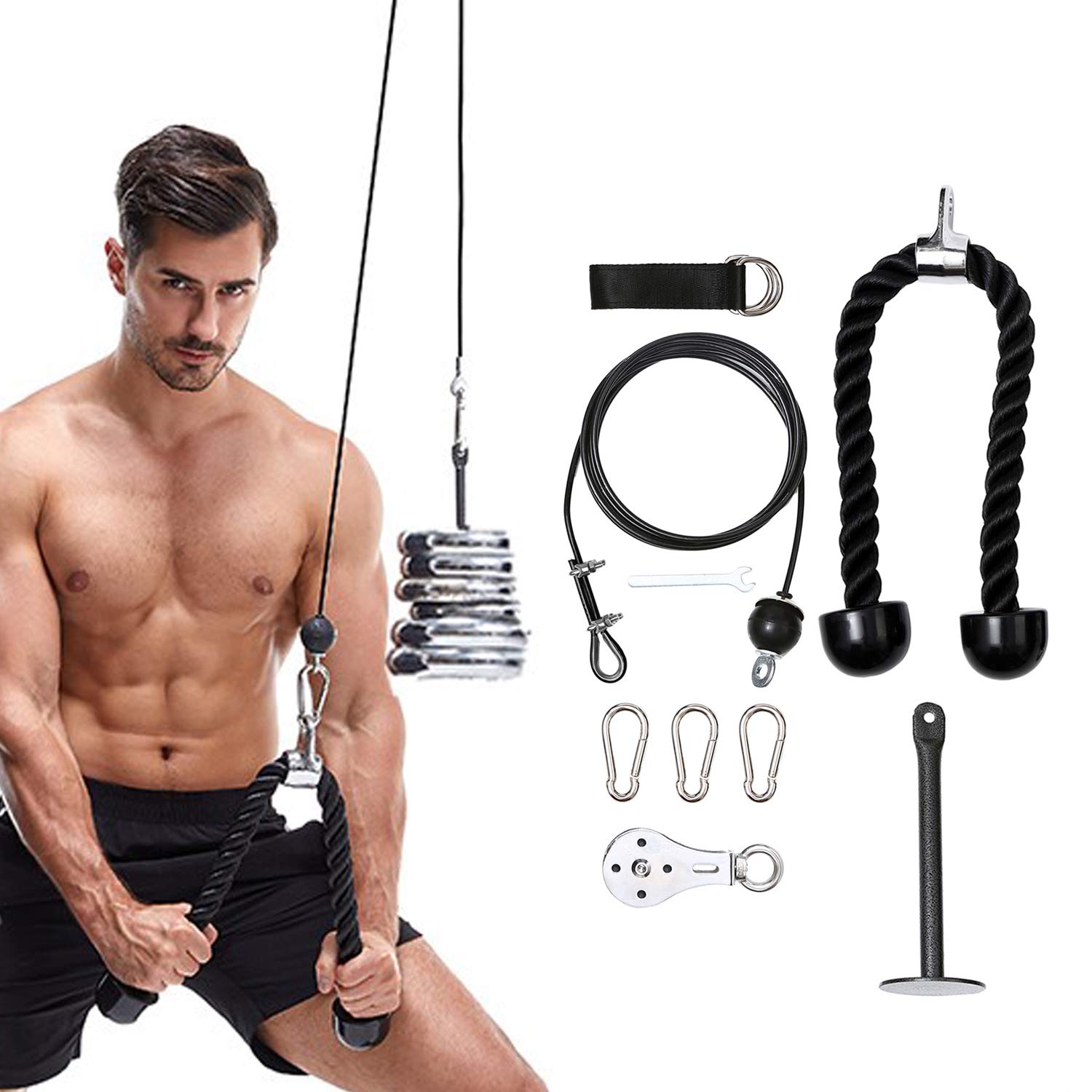I Ihayner Fitness Cable Pulley System With Loading Diy Home ...