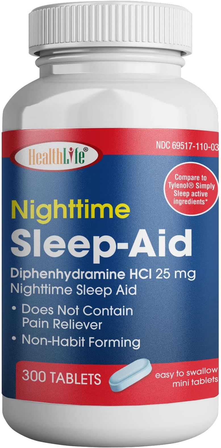 Amazon.com: HEALTH LFE HealthLife® Sleep Aid (Diphenhydramine HCl ...