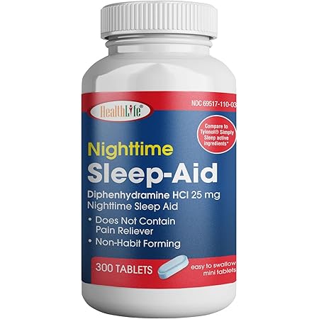 Amazon.com: HEALTH LFE HealthLife® Sleep Aid (Diphenhydramine HCl ...