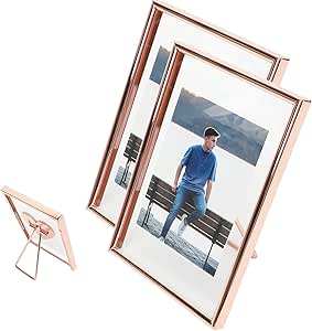 Amazon.com - AhaGo Rose Gold Floating Frame (4"x6", 2 Set) with ...