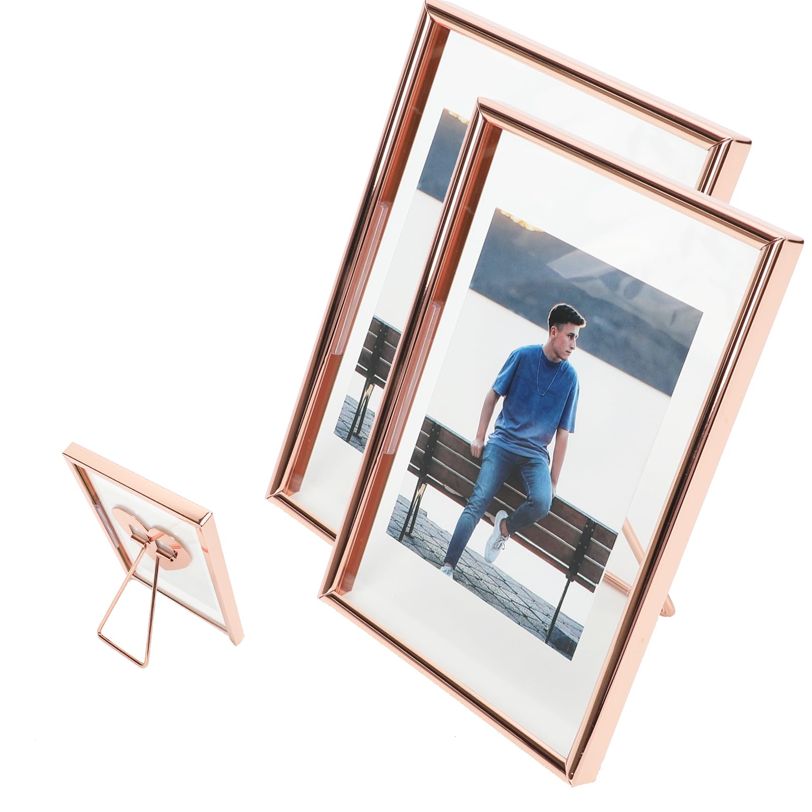 Amazon.com - AhaGo Rose Gold Floating Frame (4"x6", 2 Set) with ...
