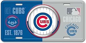 Amazon.com: FANMATS 43221 Chicago Cubs Embossed Metal License Plate ...