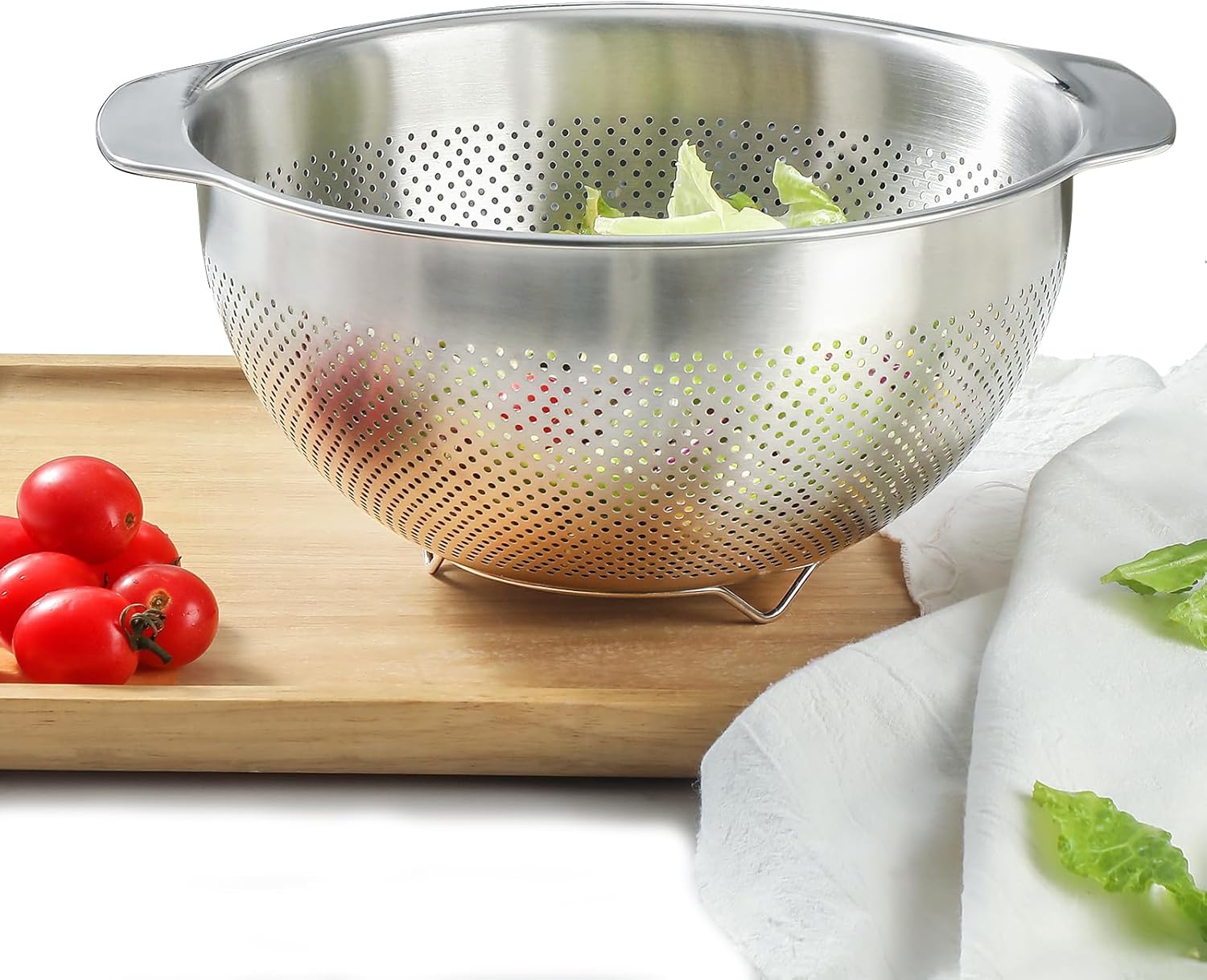 Amazon.com: 18/8 Stainless Steel Microwell Colander, 5QT Large Capacity ...
