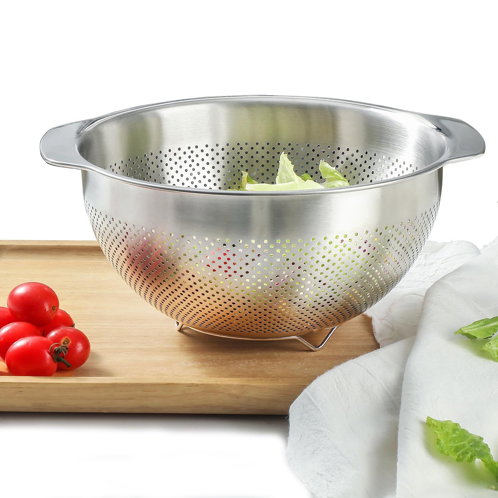 Amazon.com: 18/8 Stainless Steel Microwell Colander, 5QT Large Capacity ...