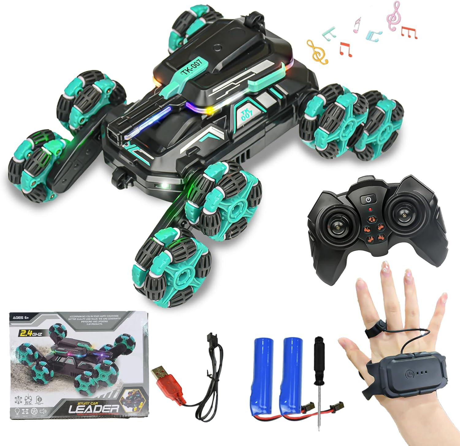 Amazon.com: Locisne 8WD Gesture Sensing Stunt RC Cars, 2.4Ghz Drift ...