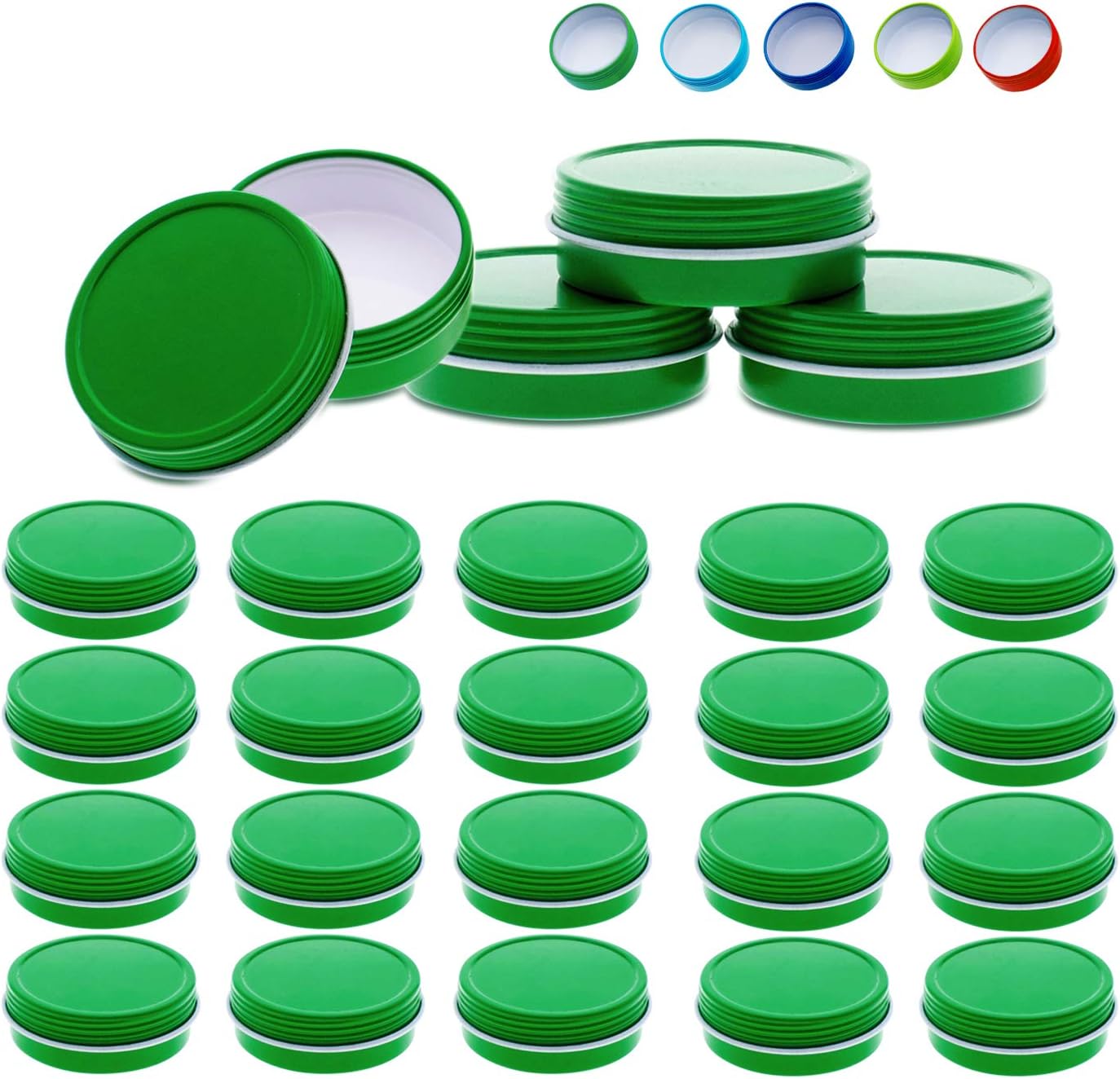 Amazon.com: Mimi Pack 24 Pack Tins 8 oz Shallow Round Tins with Solid ...