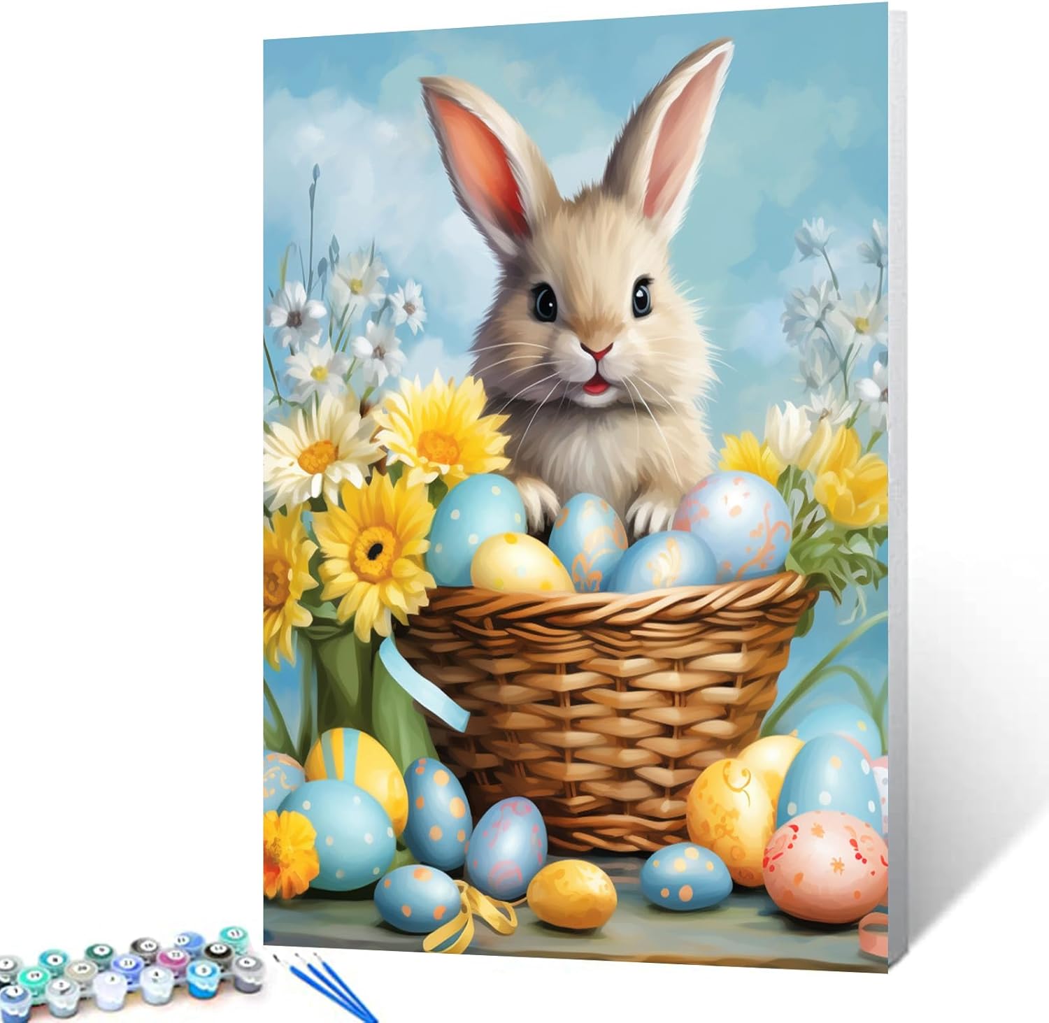 Amazon.com: Easter Bunny and Baskets Filled with Easter Eggs Paint by ...