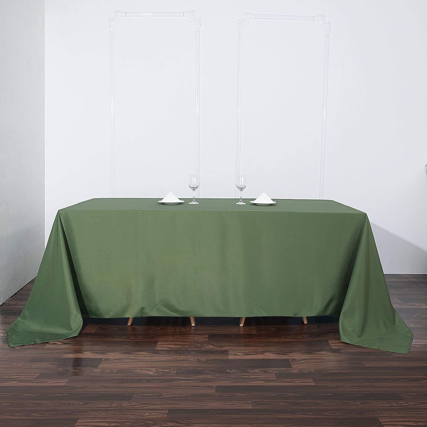 Mantel rectangular de poliéster verde musgo de 90 x 132 pulgadas para ...
