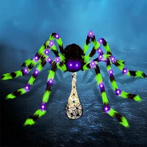 Amazon.com: 3-in-1 Halloween Spider Decorations Set, 50”Giant Spider ...