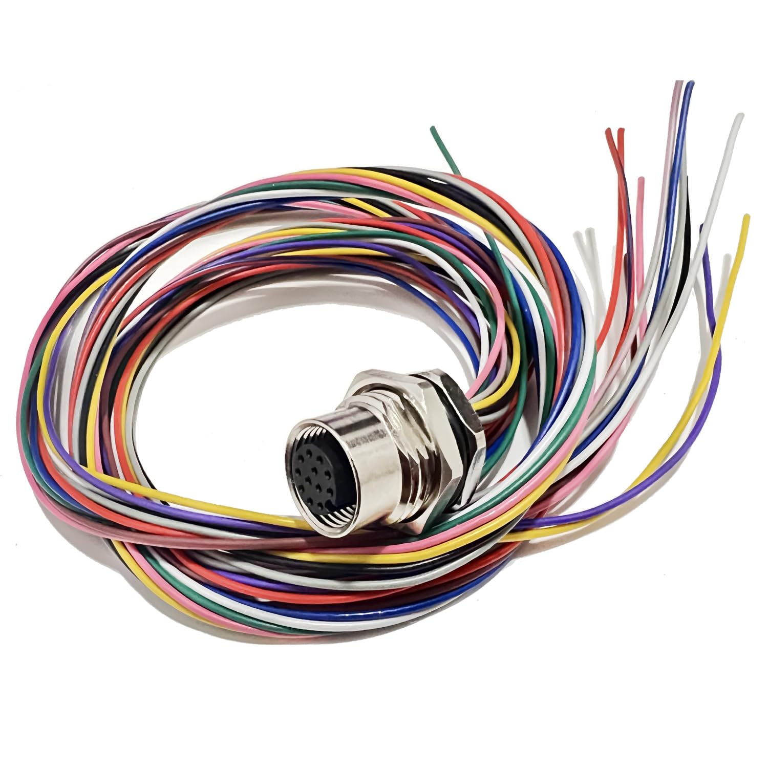 Amazon.com: M12 Connector 12 Pin Female Panel Mount Straight A Code ...