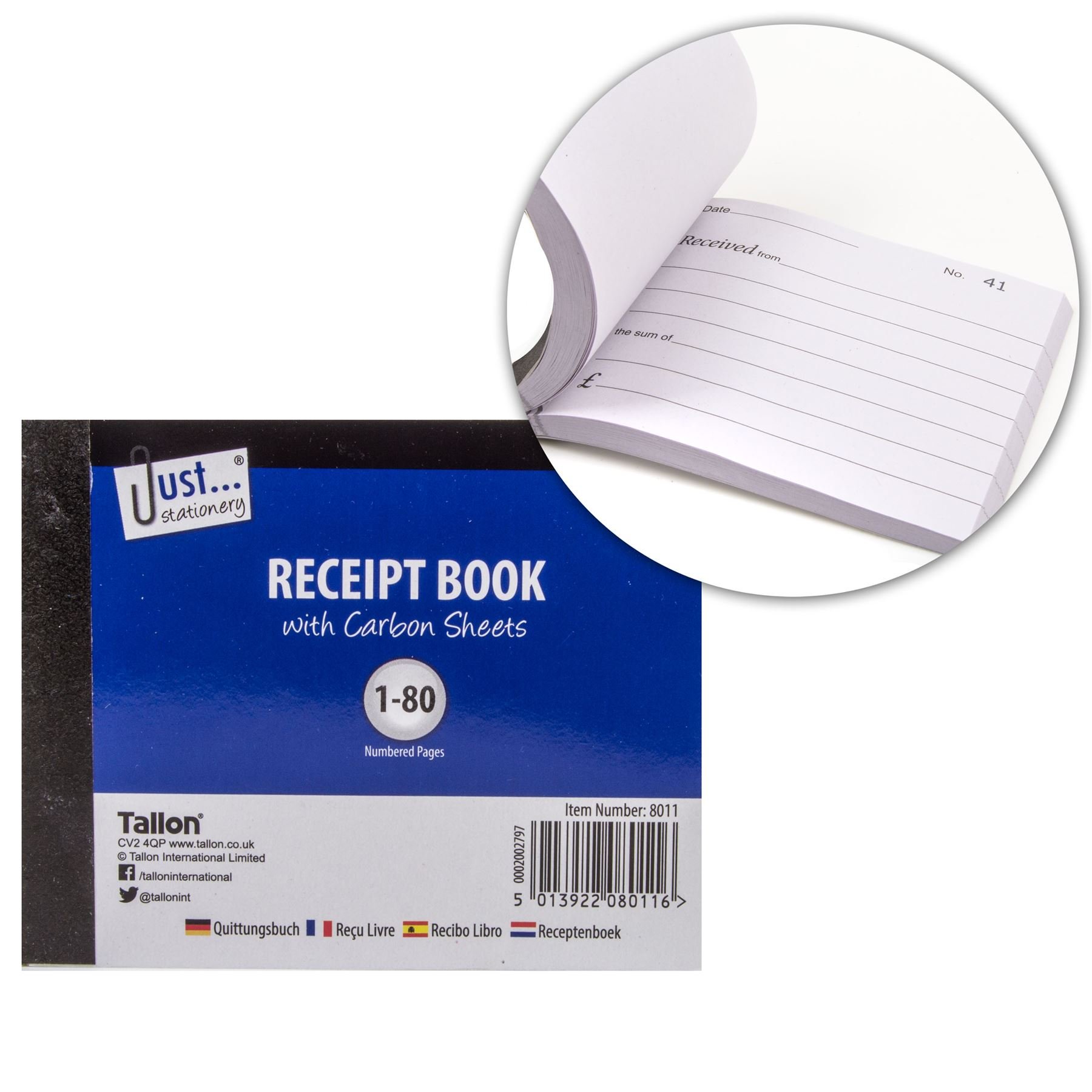 Professional Half Size Receipt Book 80 Page Invoice Pad with Carbon ...