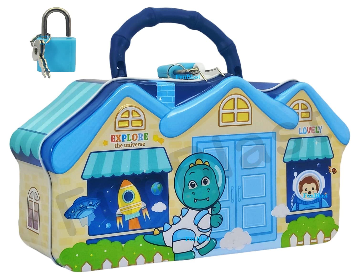 FunBlast Hut Shaped Coin Box For Kids - Dinosaur Piggy Bank – Money ...