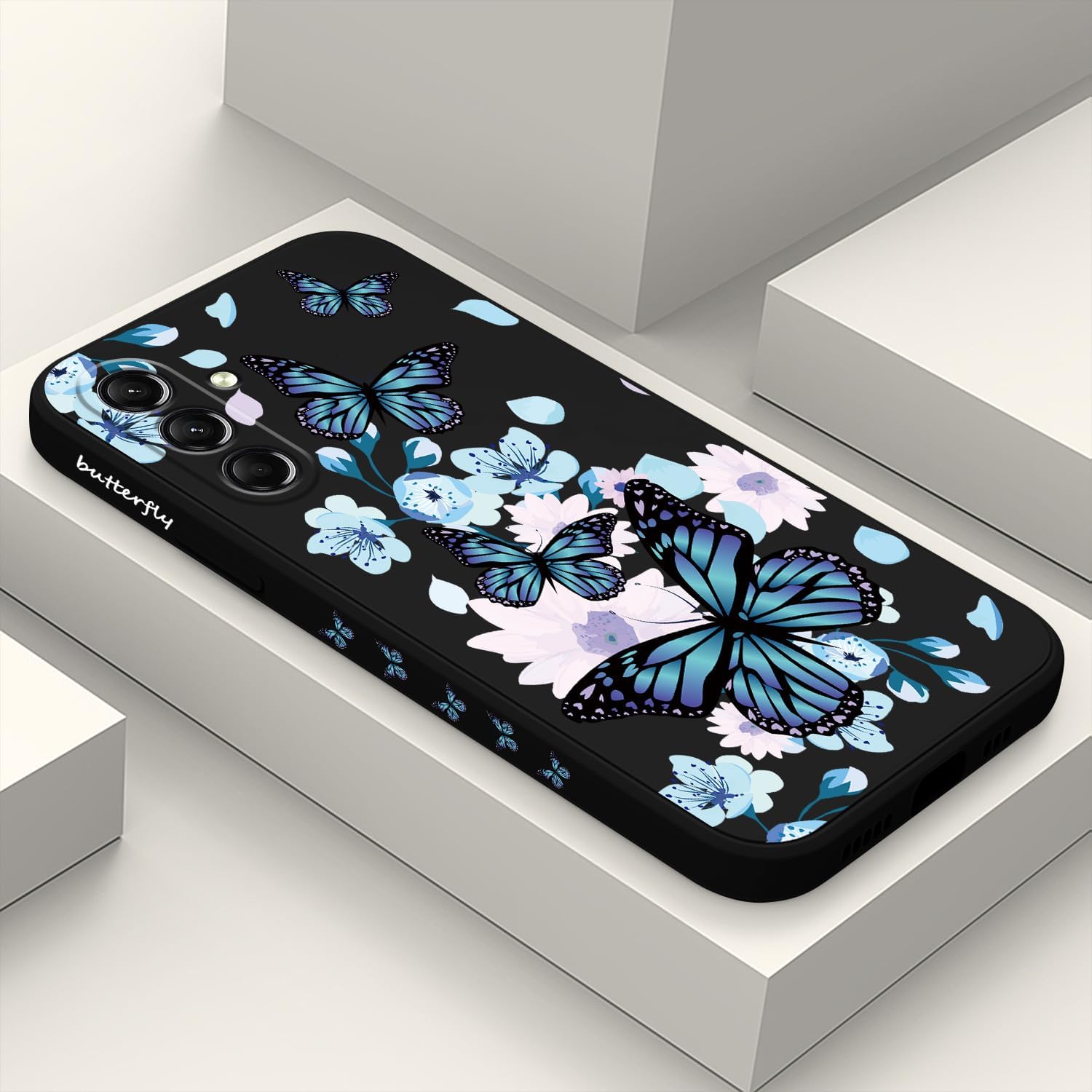 for Galaxy S24 Case, Flower Butterfly Cute Cat Ideas Design Pattern ...