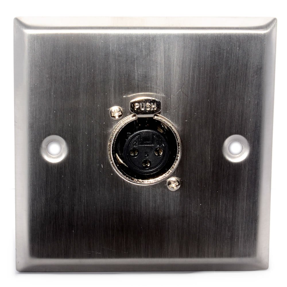 kenable XLR 3 Pin Socket Stainless Steel Wall Faceplate with Release ...