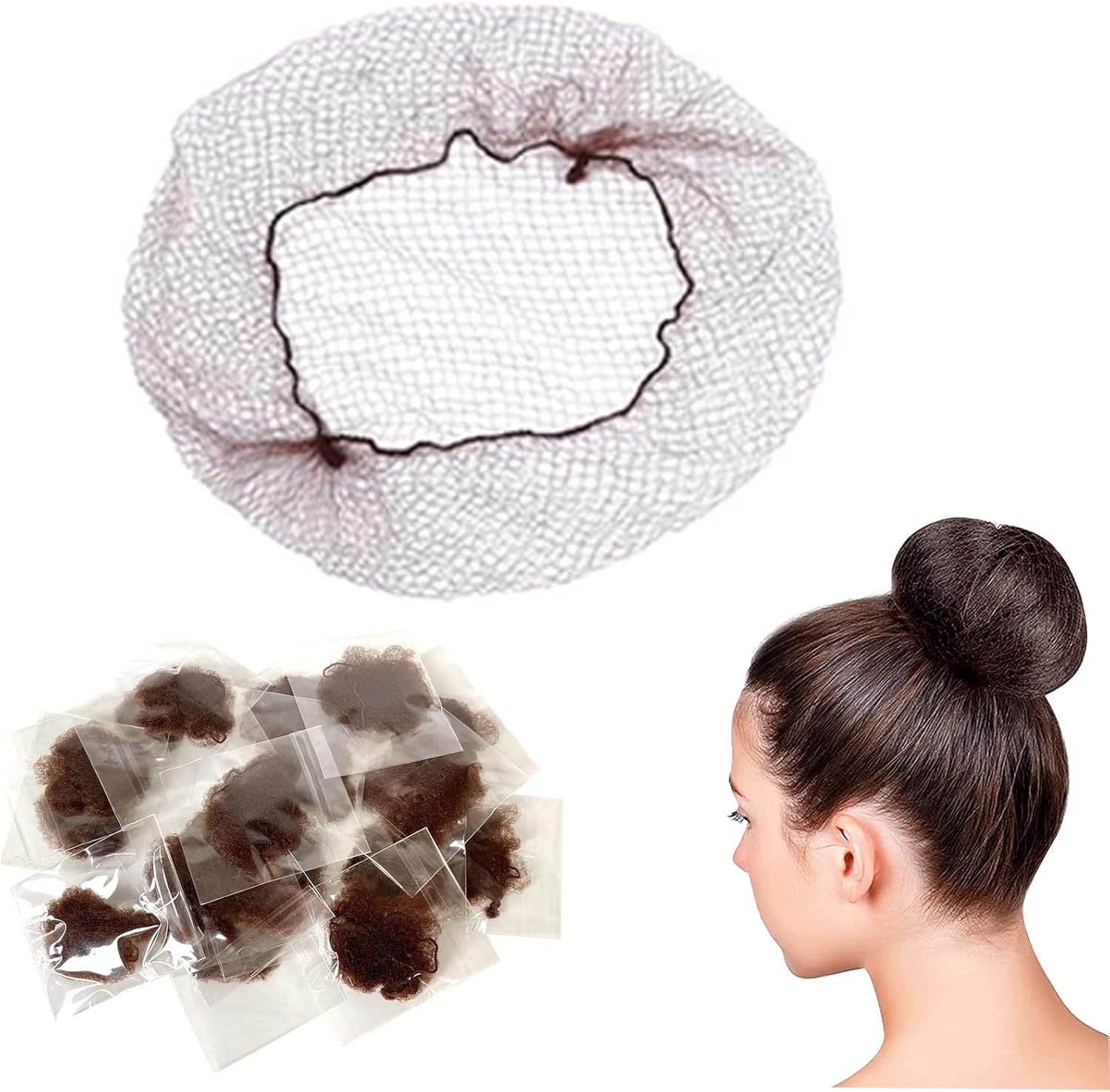 Redecilla Pelo,25 pcs Redecillas de Pelo,Redecilla Moño,Redecillas ...