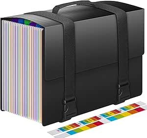 Amazon.com : 25 Pockets Accordion File Organizer Expanding File Folders with Handle,Fun Storage ...