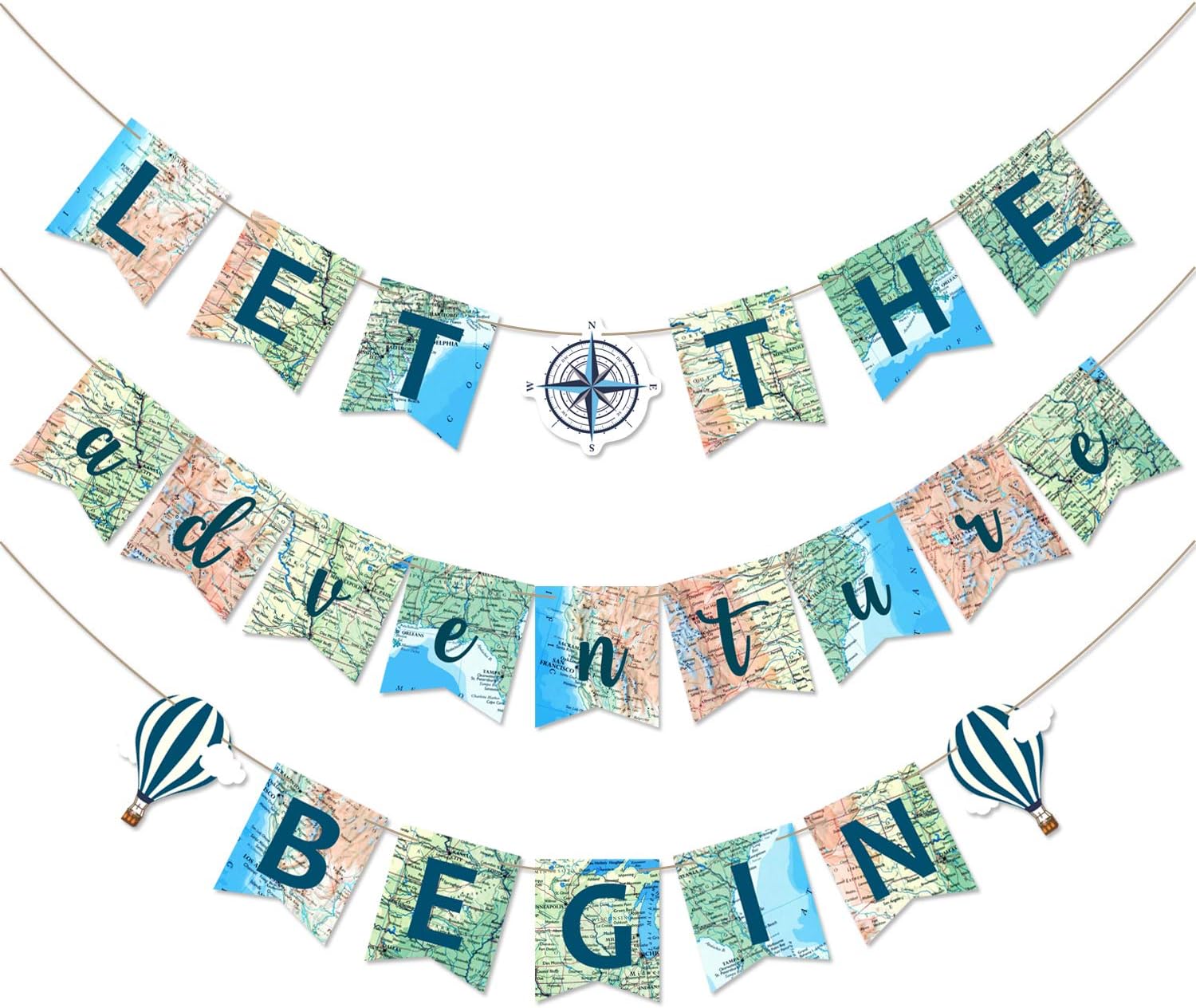 Amazon.com: Adventure Awaits Backdrop Large Travel Theme Banner ...