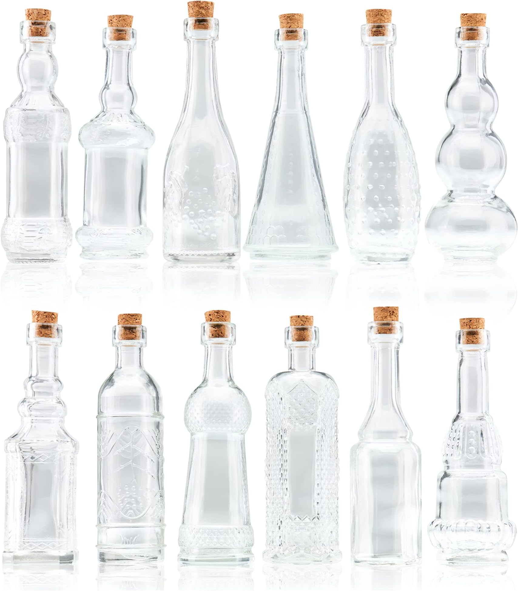 Amazon.com: Decorative Colored Vintage Glass Bottles, 6.5 Inches Tall ...