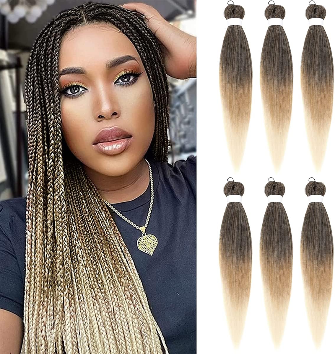 Amazon.com : Ombre Braiding Hair Pre Stretched Ombre Blonde Easy Twist ...
