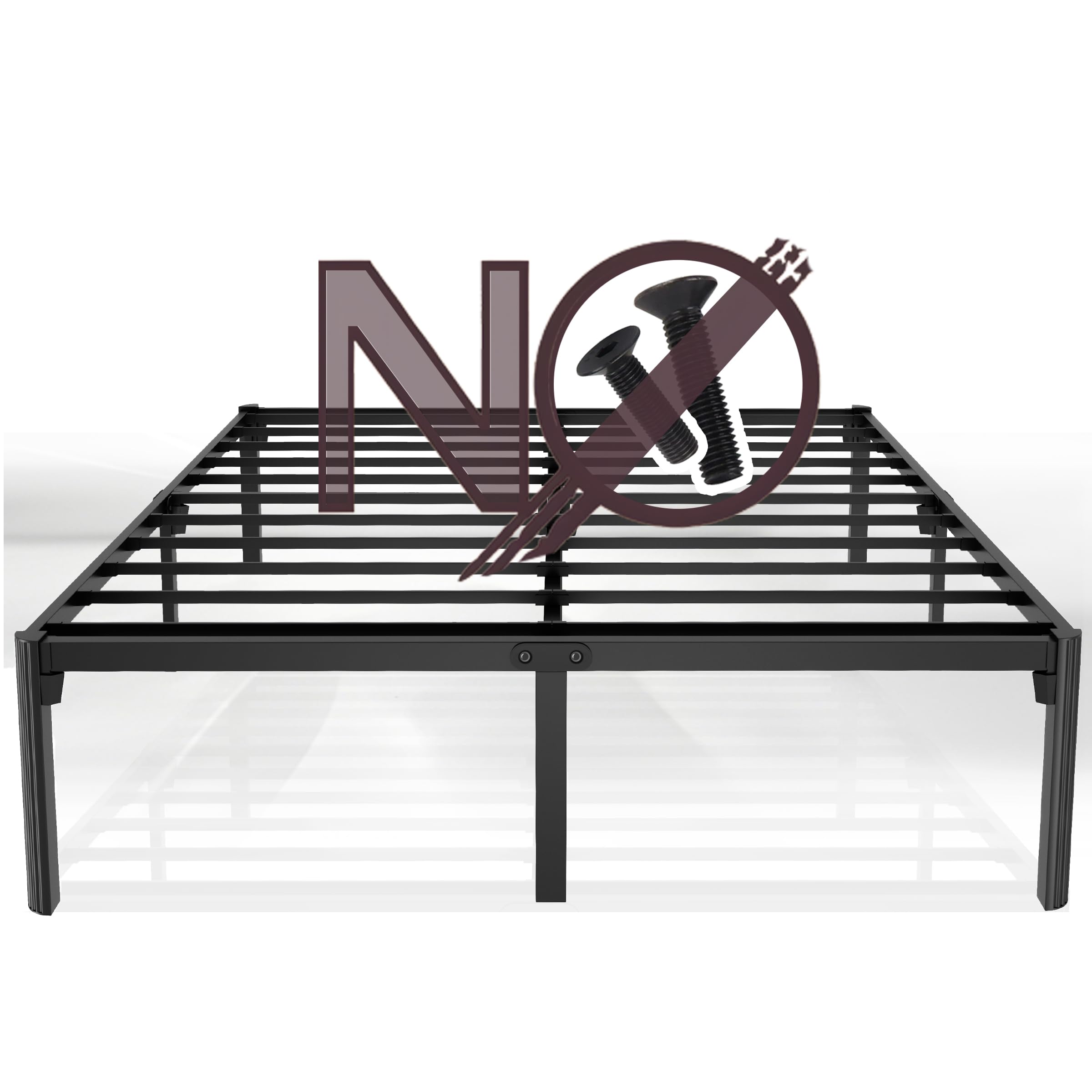 Amazon.com: Decorwise Full Size Bed Frame 14 Inch, Express Setup Heavy ...