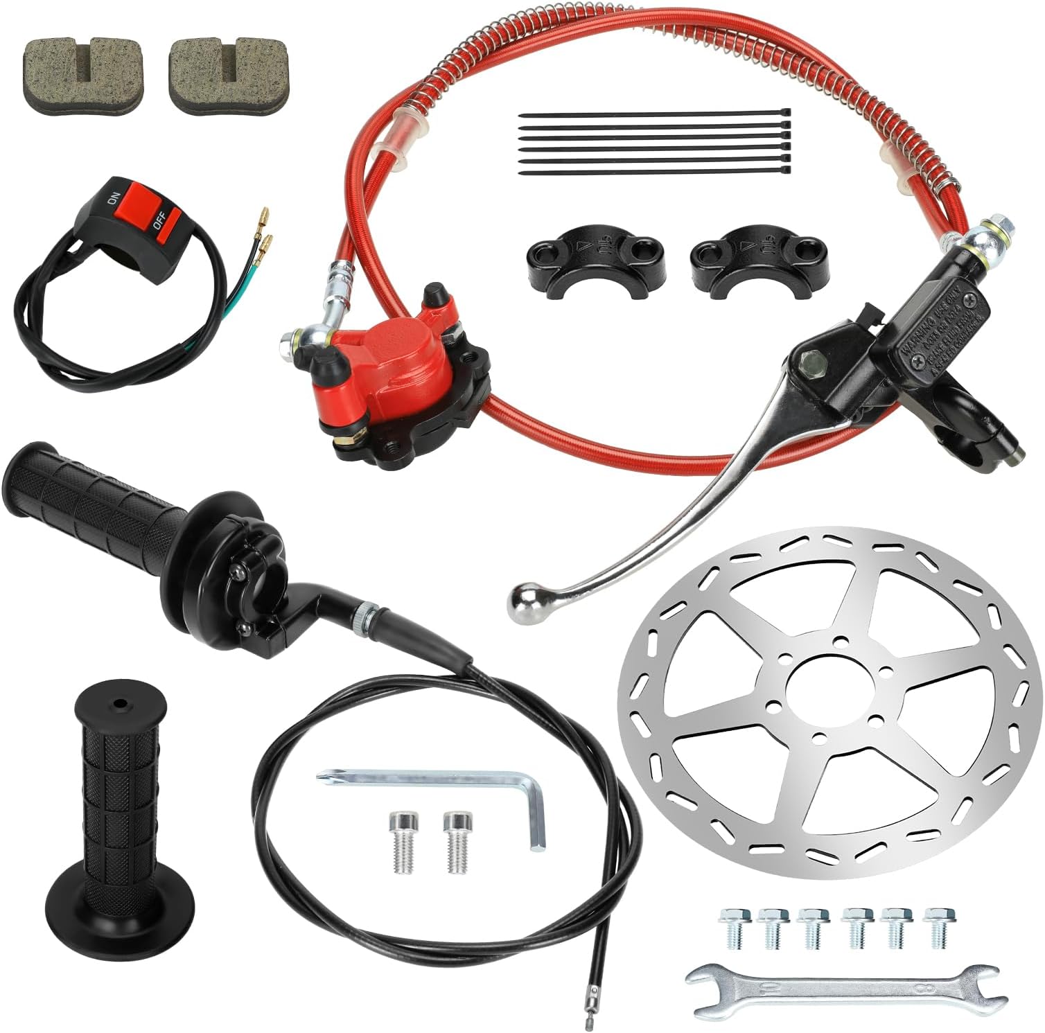Amazon.com: XIKOBY Mini Bike Hydraulic Brake Kit and 7/8'' Throttle ...