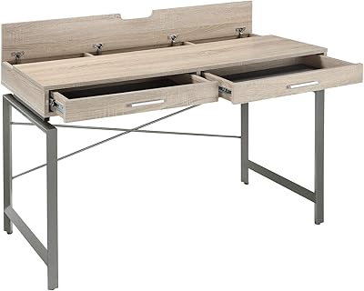 Amazon.com: DAR CORE Computer Gaming L-Desk with Power, Gray/Black ...