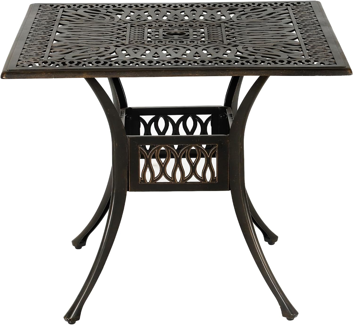 Amazon.com: Grepatio 35.4" Square Cast Aluminum Dining Table, Compact ...