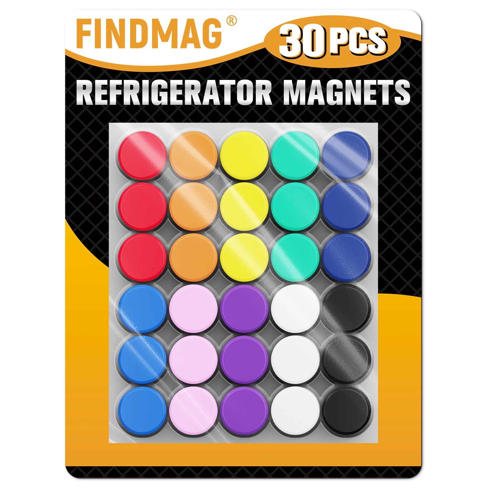 Amazon.com: FINDMAG Colorful Fridge Magnets, 30 Pack Round Refrigerator ...