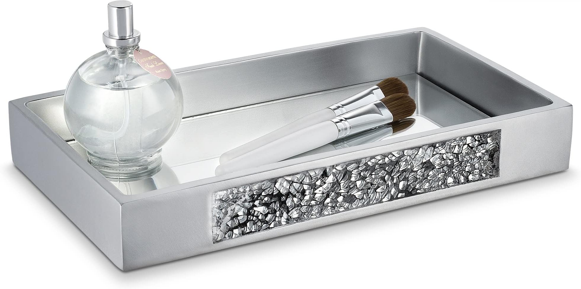 Amazon.com: Silver Perfume Tray, Diamond Mirror Tray, Modern Premium ...