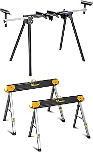 WORKESS Miter Saw Stand, Saw Horses 2 Pack Folding - - Amazon.com