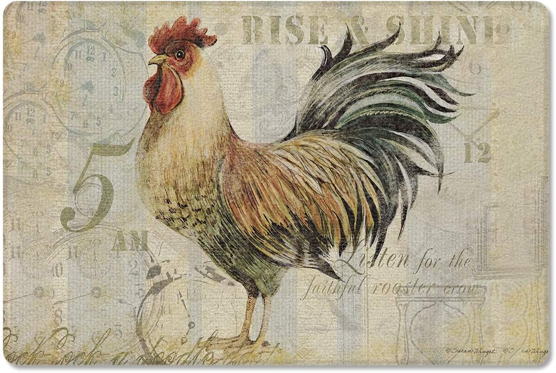 Amazon.com: Rooster Antifatigue Kitchen Bath Door Mat Cushioned Runner ...