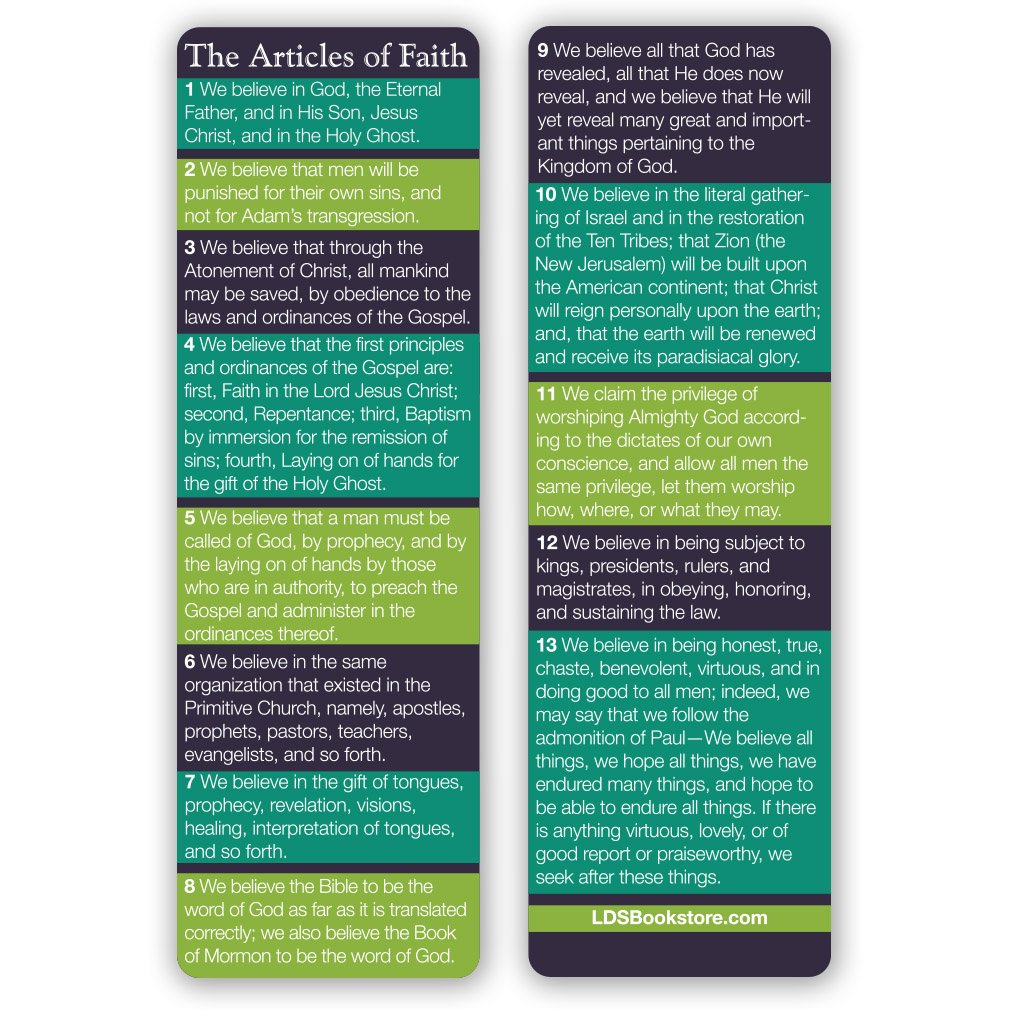 Lds Honesty Book Mark