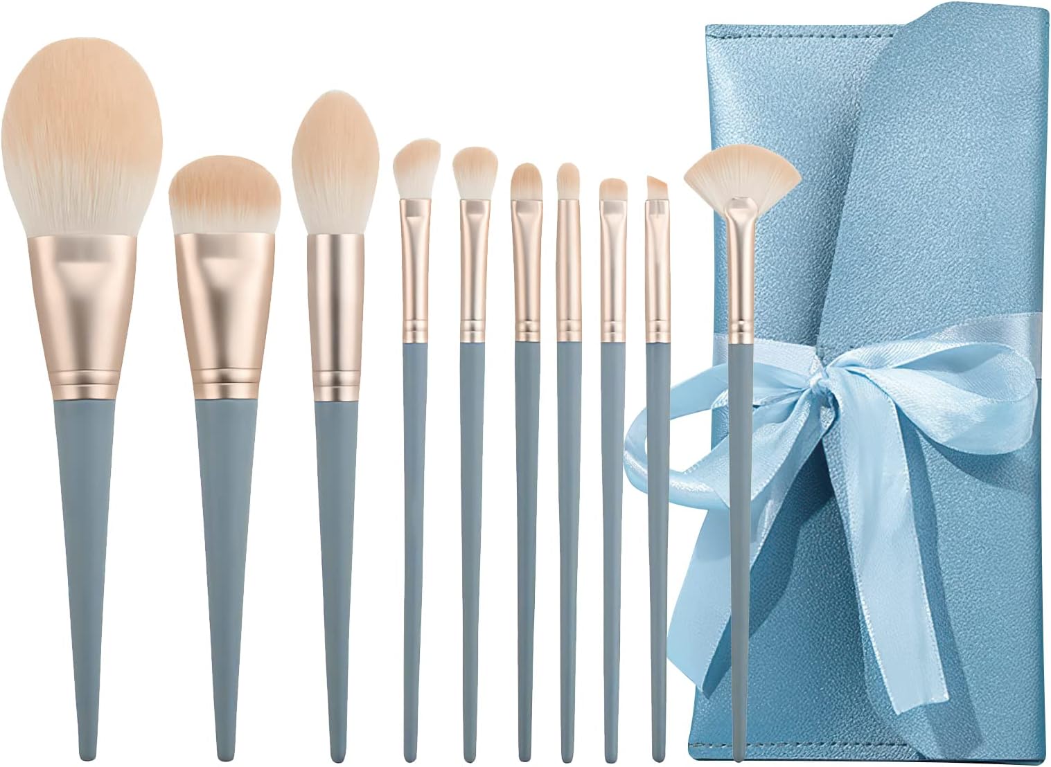 Amazon.com: Makeup Brushes With Bag 10PCs Professional Makeup Brush Set ...