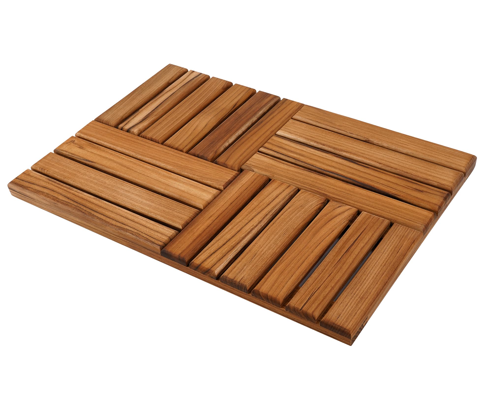 Utoplike Teak Wood Bath Mat, Wooden Shower Mat for Bathroom, Non Slip ...
