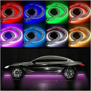 Amazon.com: 4pcs Car LED Light, Waterproof RGB Under Car Tube Glow ...